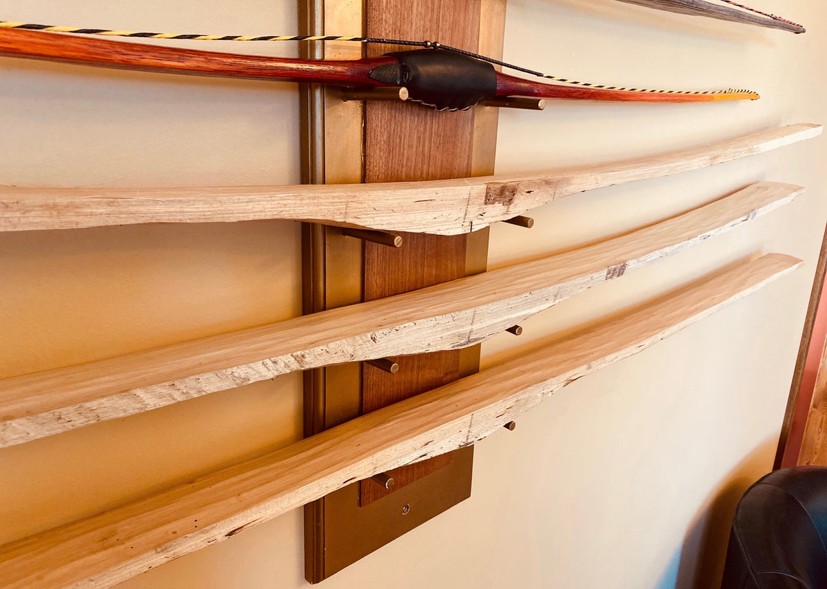 Premium Hickory Floor Tillered Bow Stave, heat treated with a slight r ...